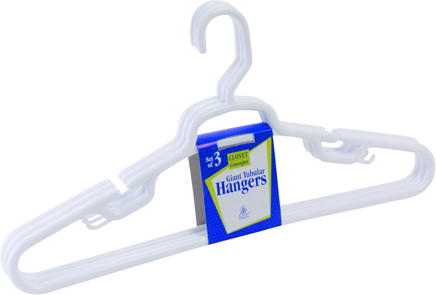 White Giant Tubular Plastic Hanger - 3*12 packs (36 hangers) - Walmart.com