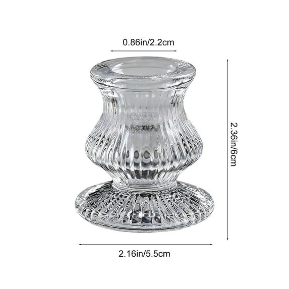 White Glass Candlestick With Vertical Stripe Design For Wedding Or ...
