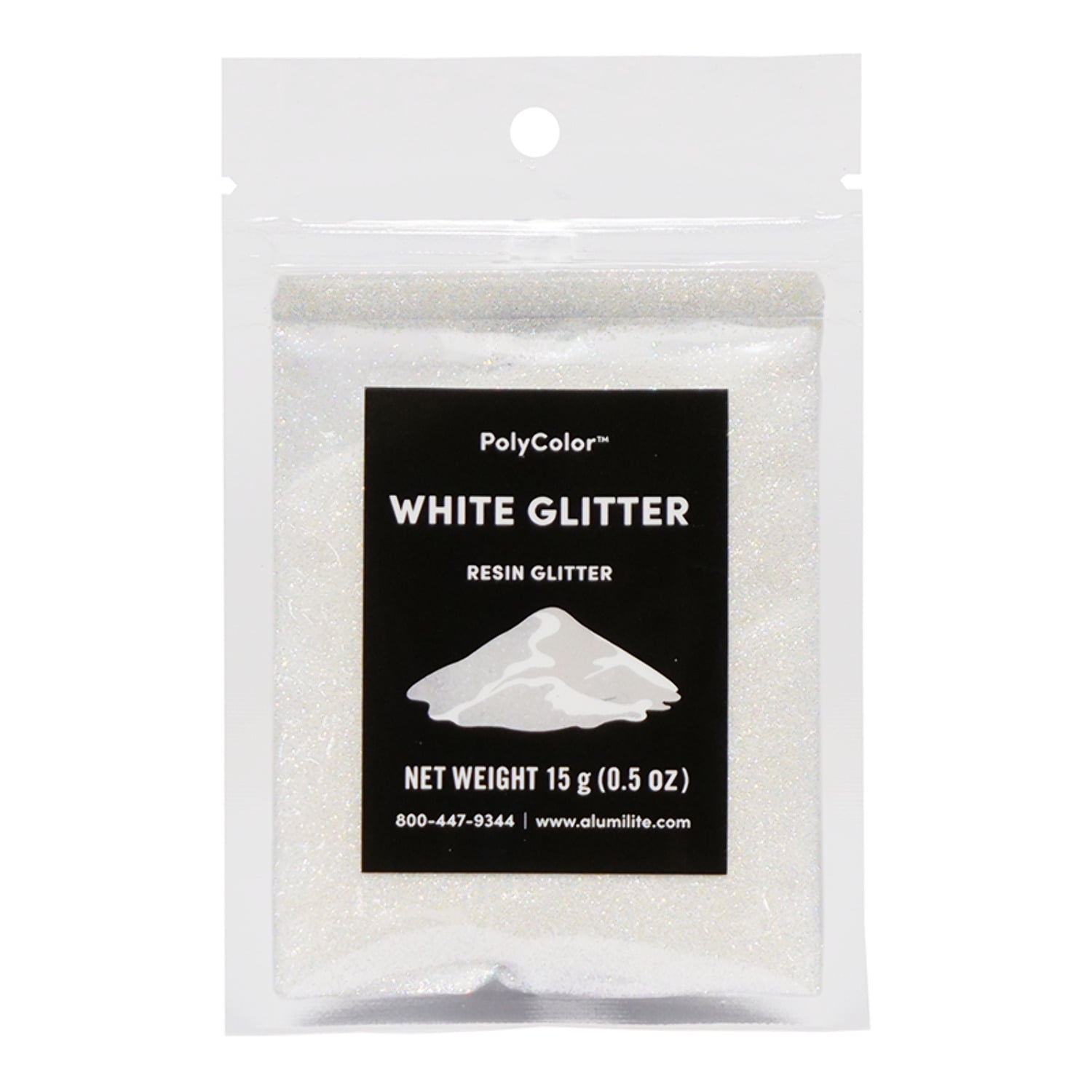 White Glitter Powder (PolyColor) Colored Glitter for Epoxy Resin, Arts ...