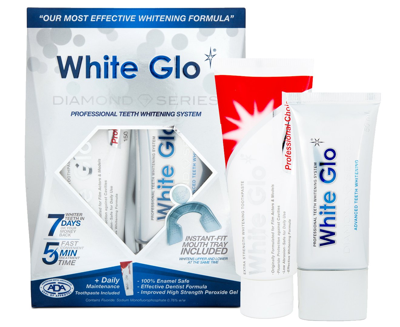 White Glo Diamond Series RRF12 Advanced Whitening System with Bonus ...