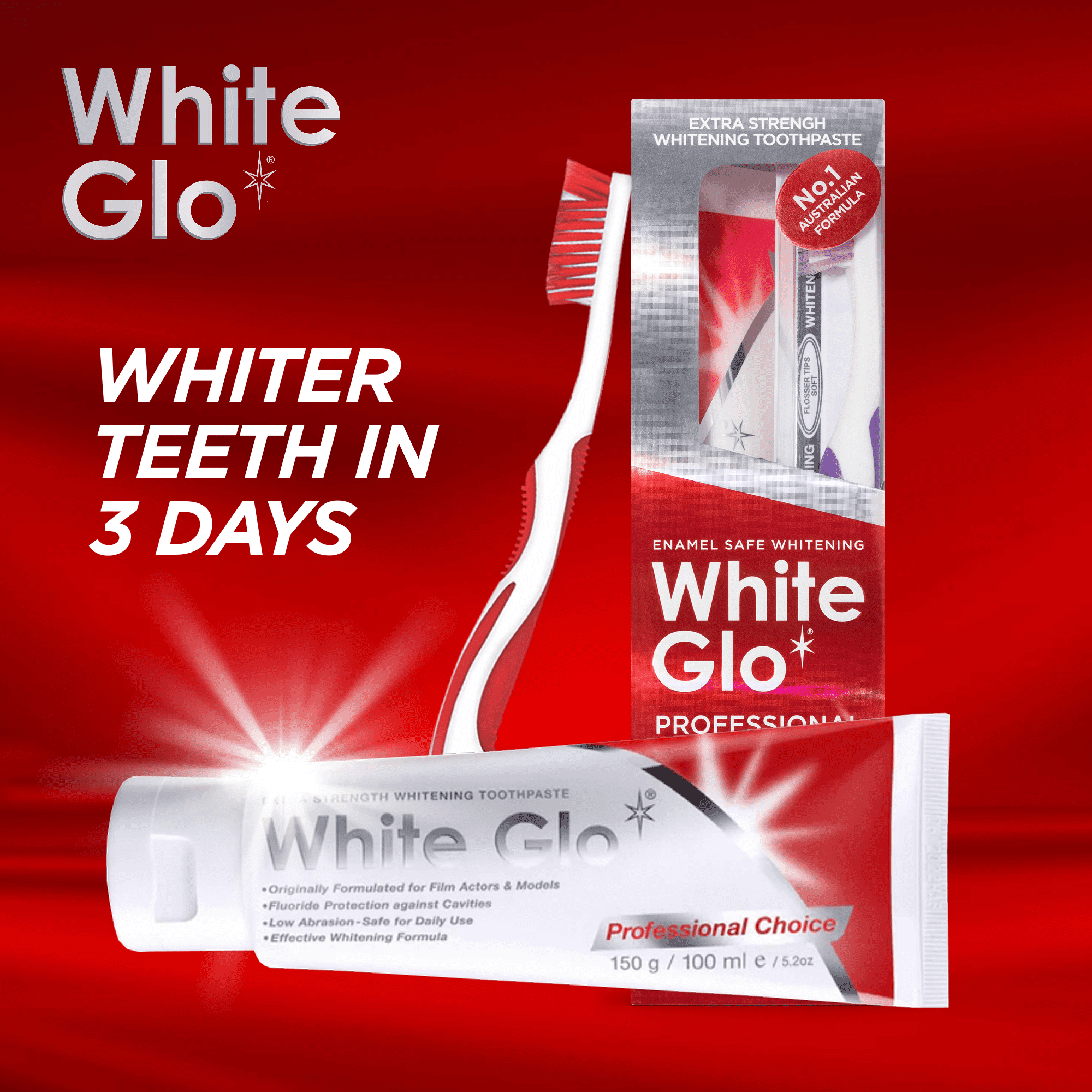 White Glo Professional Whitening Toothpaste, Enamel Safe, Removes ...