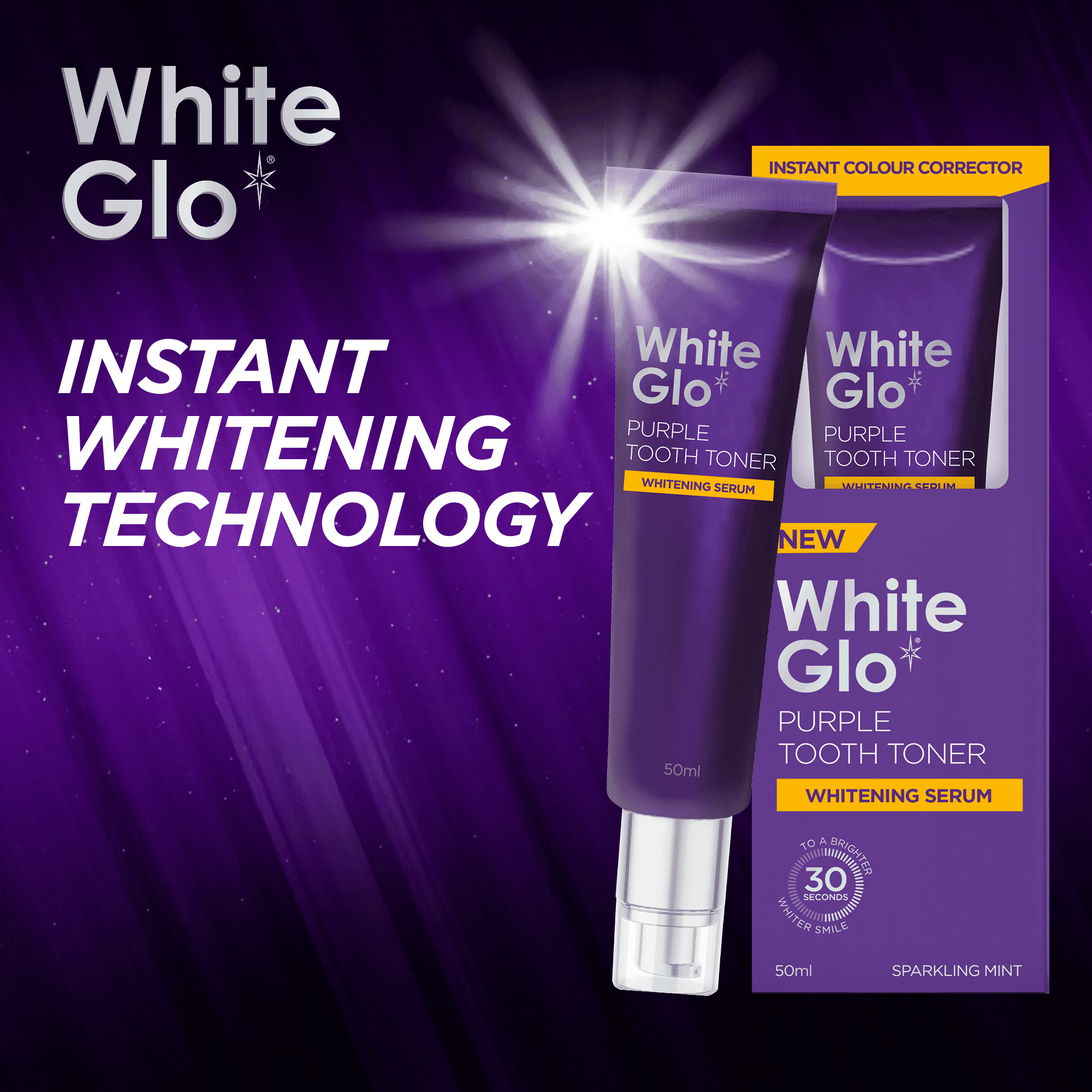 White Glo Purple Tooth Toner Color Correcting Teeth Whitening Serum ...