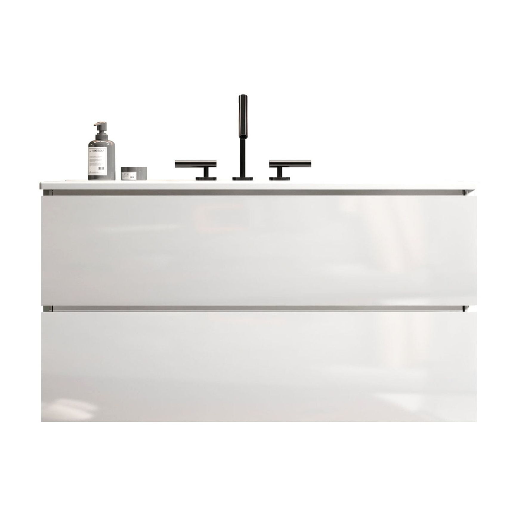 White Glossy Vanity - E1 Grade Sustainable Boards - Bathroom Refresh - Environmentally Conscious ...
