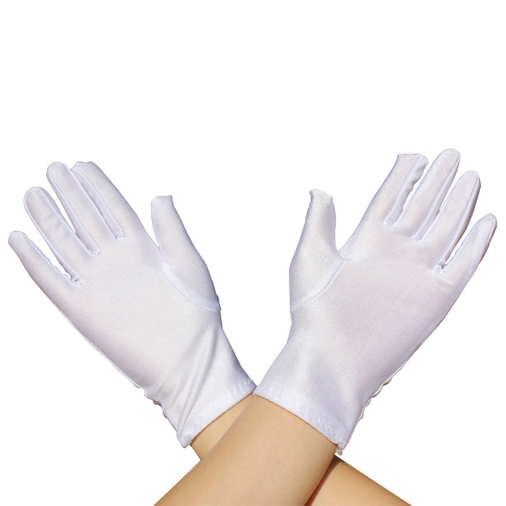 White Gloves Formal Uniform Gloves for Boys Girls Art Show Party White ...
