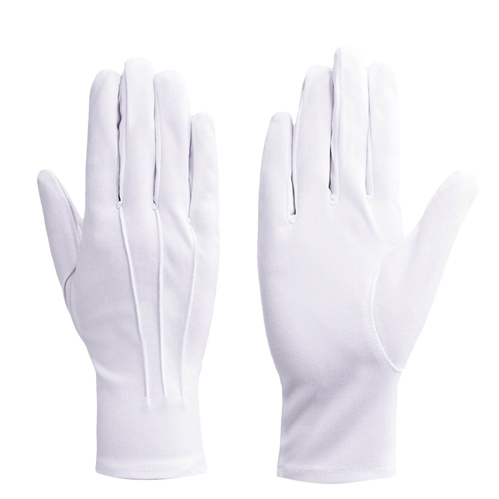 White Gloves One Size Men Stretch Gloves Cotton Ceremonial Gloves for ...