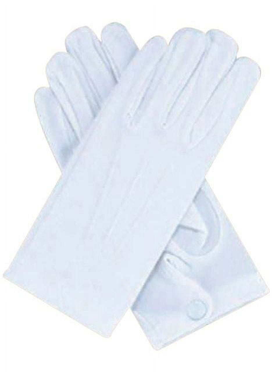 Santa Claus White Gloves with Snaps, Stretchy, Great for Formal, Dress ...