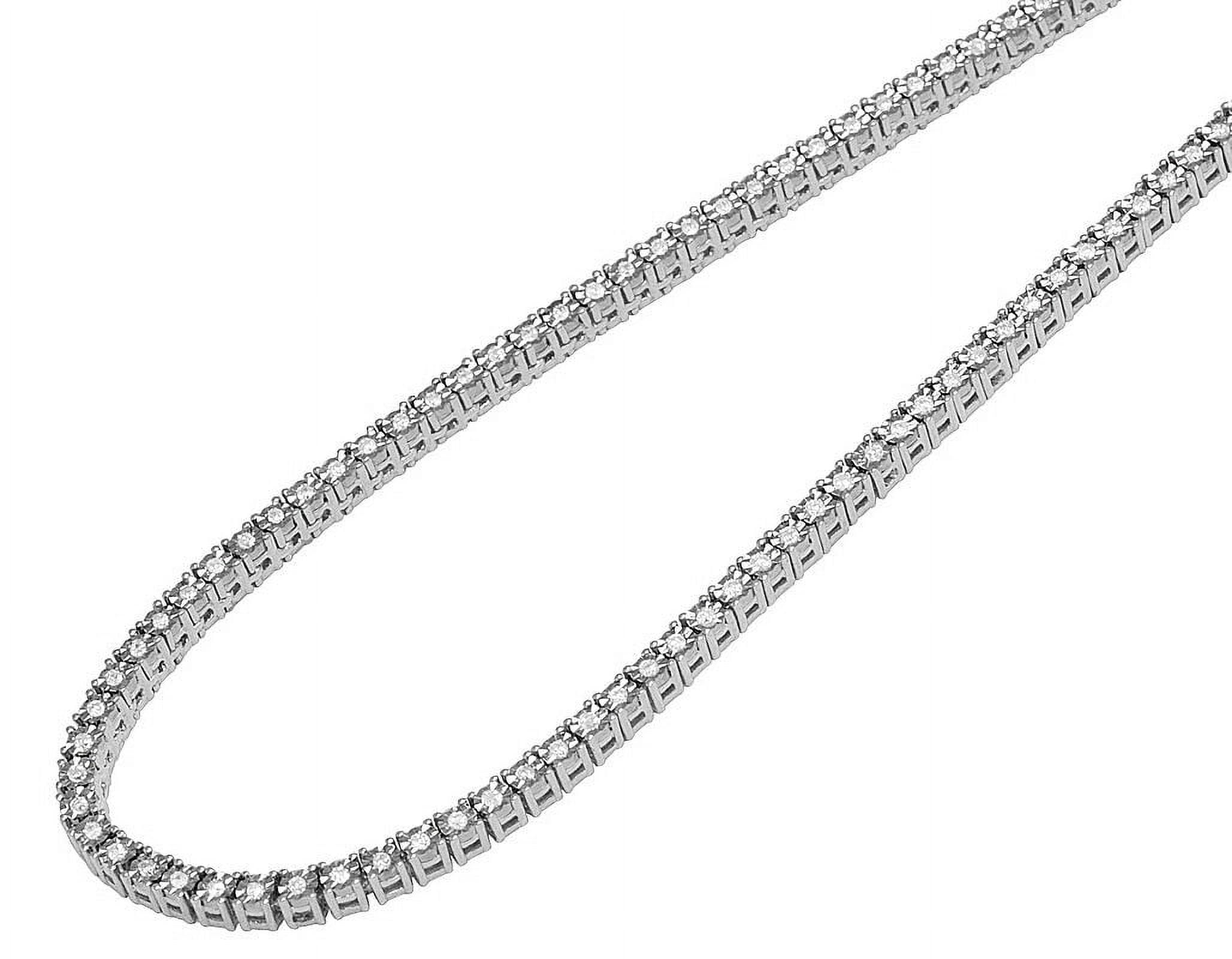 White Gold 1.5 Pointer Illusion Set Tennis Chain 3MM 16-24"-24 ...