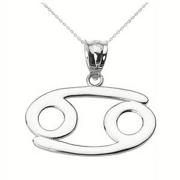White Gold Cancer July Zodiac Sign Pendant Necklace - Walmart.com