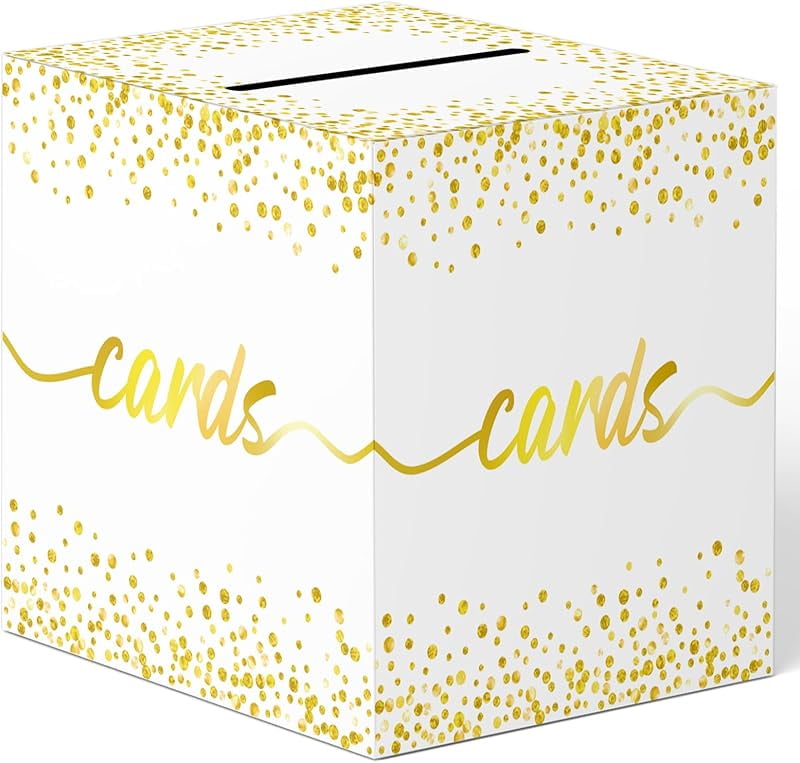 White Gold Card Box, Wedding Card Box, Graduation Cards Boxes, 9.1 ...