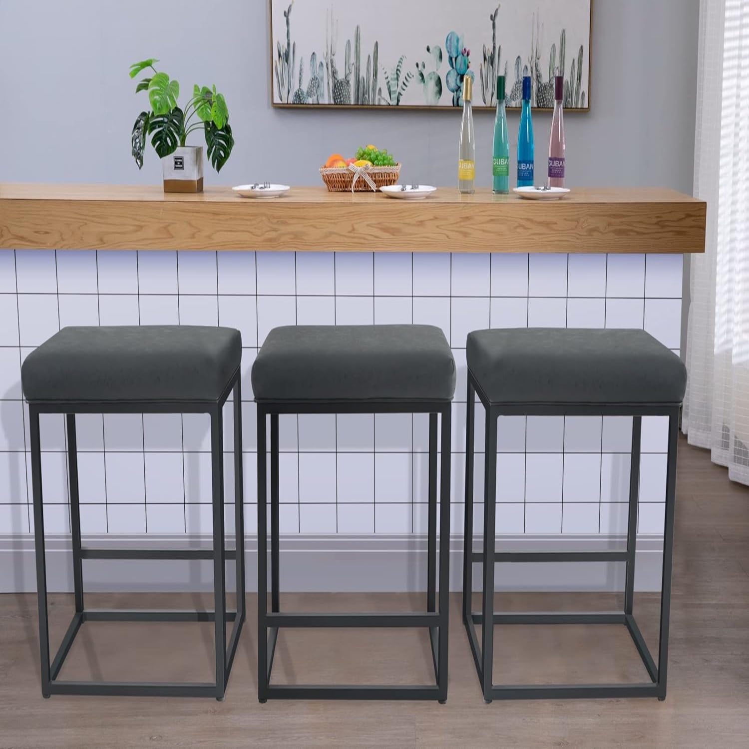 White Gold Counter Height Stools Bar Stools for Kitchen Counter 24 Inch ...