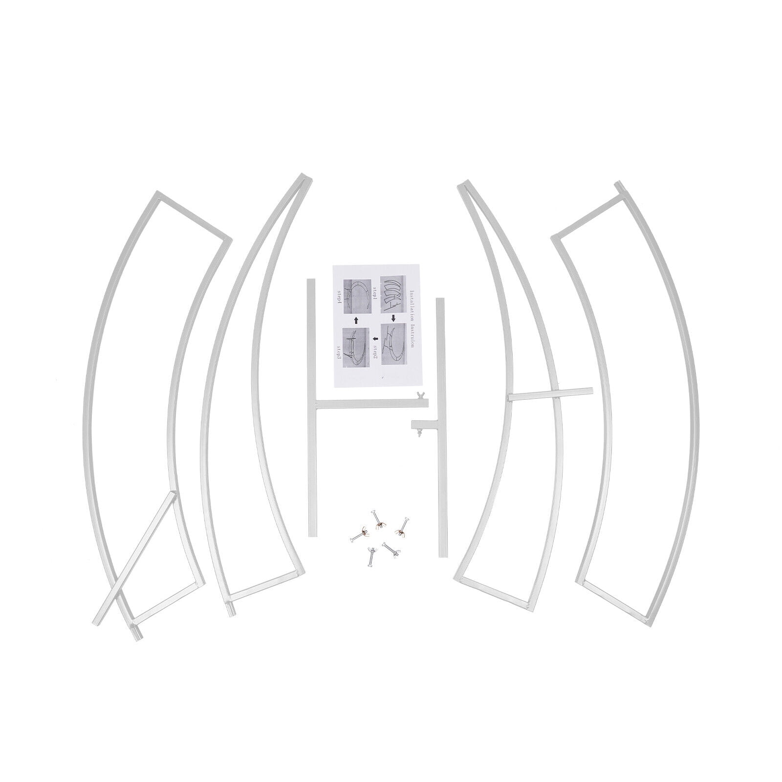 White,Gold Large Crescent Wedding Balloon 2.1m/7ft Moon Backdrop Stand ...