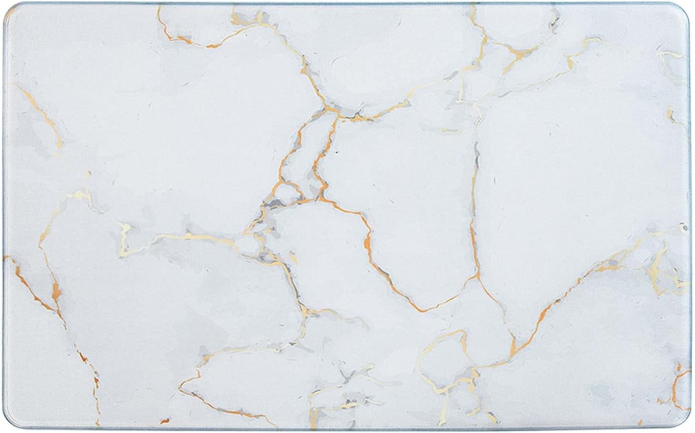 White Gold Marble Anti Fatigue Kitchen Rug Non Skid Kitchen Floor Mats ...