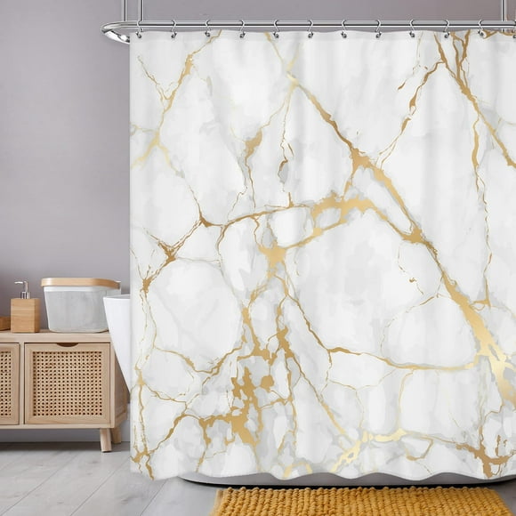 Modern White Gold Bathroom