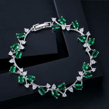 Falari Vintage Flower Bracelet Bangle Crystal Beads Hand-Painted Gold ...