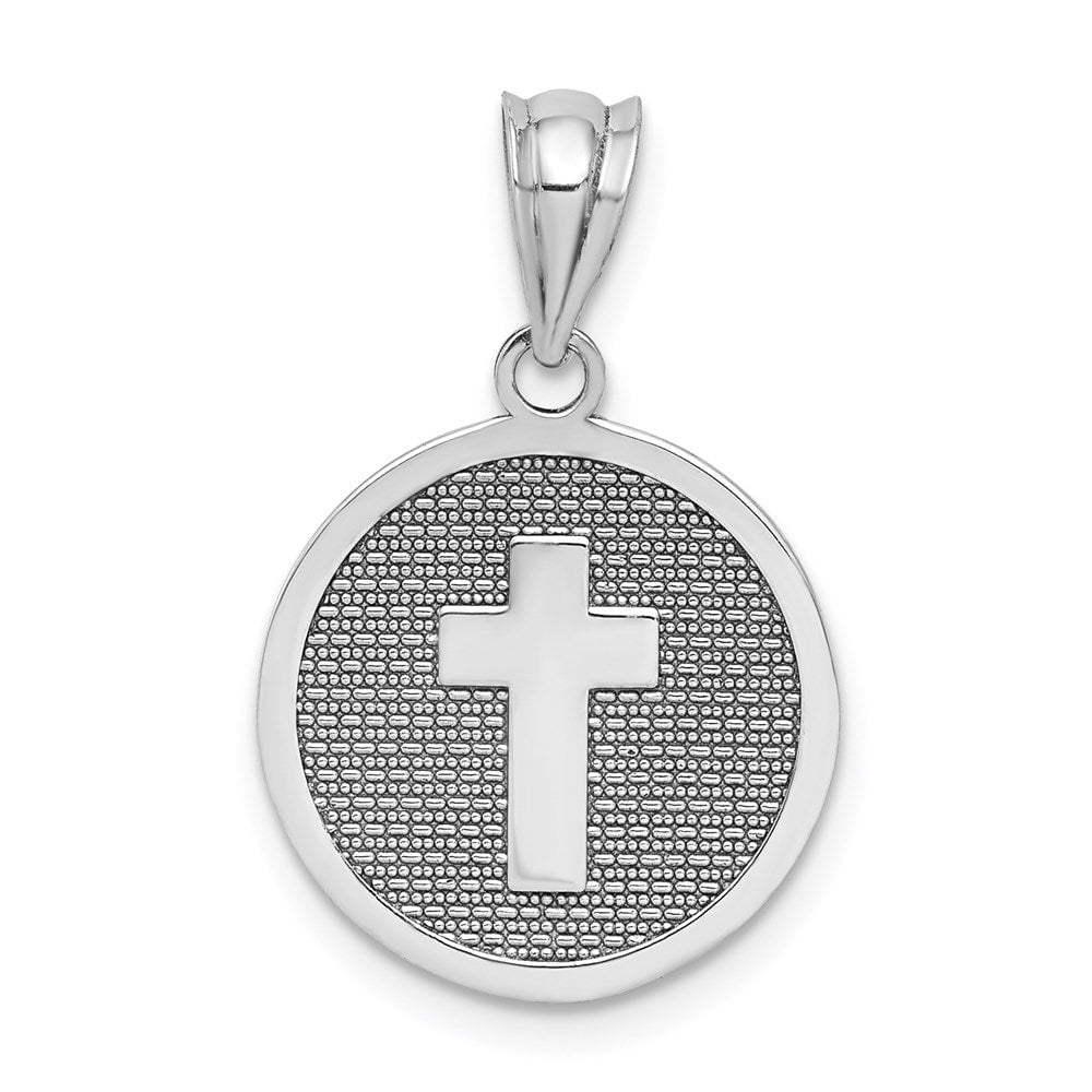 White Gold Reversible Cross & 1st Holy Communion Charm Pendant, Made in ...
