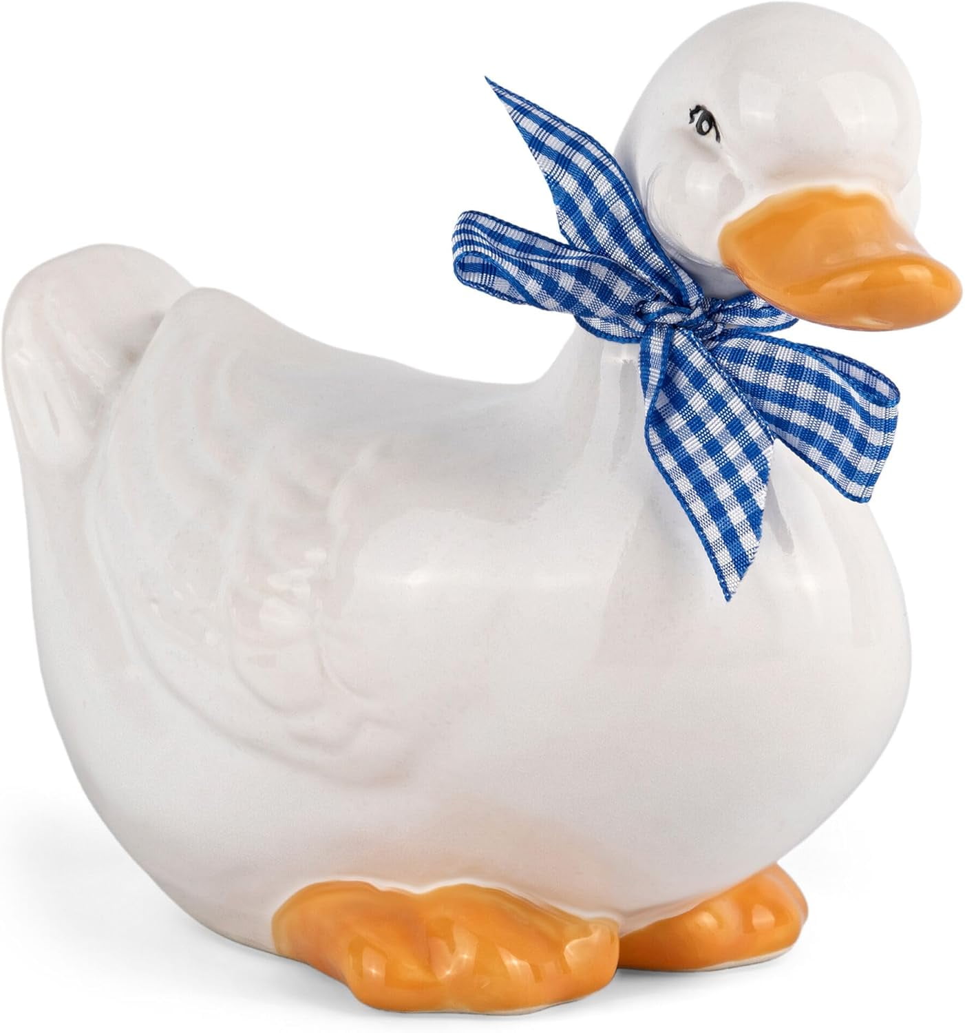 White Goose Large Ceramic Figurine 5.9x7.9" Handmade Ceramic Statue ...