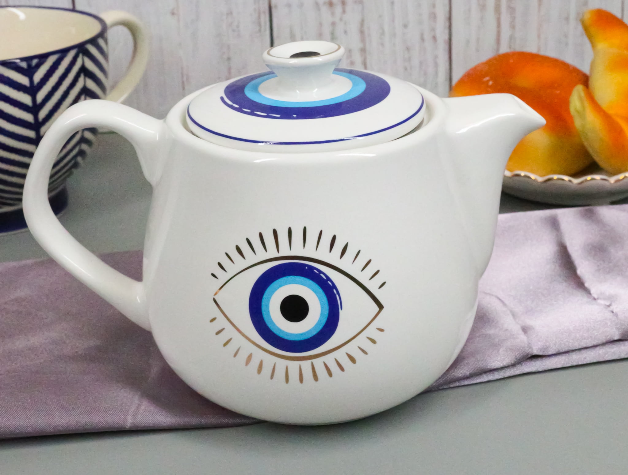 White Gothic Alchemy Porcelain Wicca Evil Eye Of Providence Protection ...