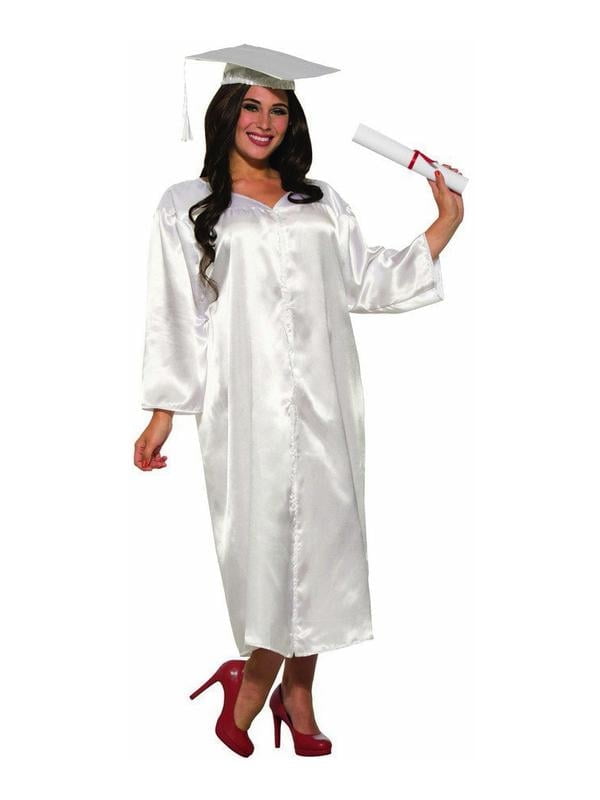 White Graduation Adult Robe - One-Size - Walmart.com