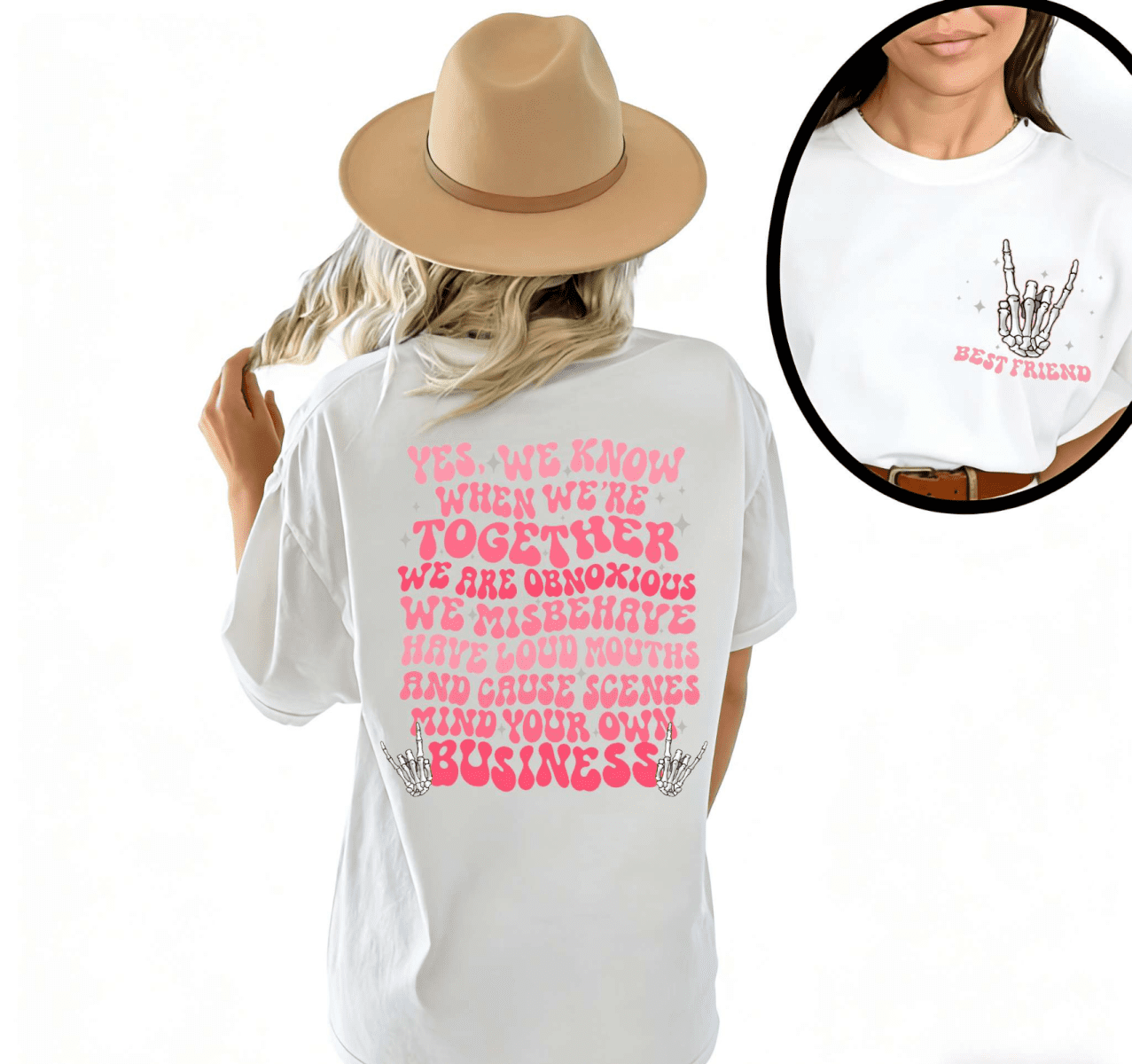 White Graphic Tees Print Tshirt Shirts Obnoxious Best Friend Quote ...