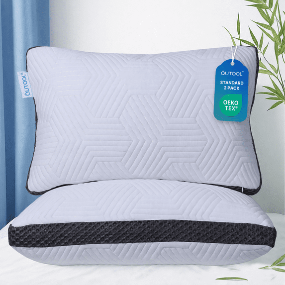 Bed Pillows 2 Pack, Soft & Comfortable Sleeping Pillows, Shredded ...