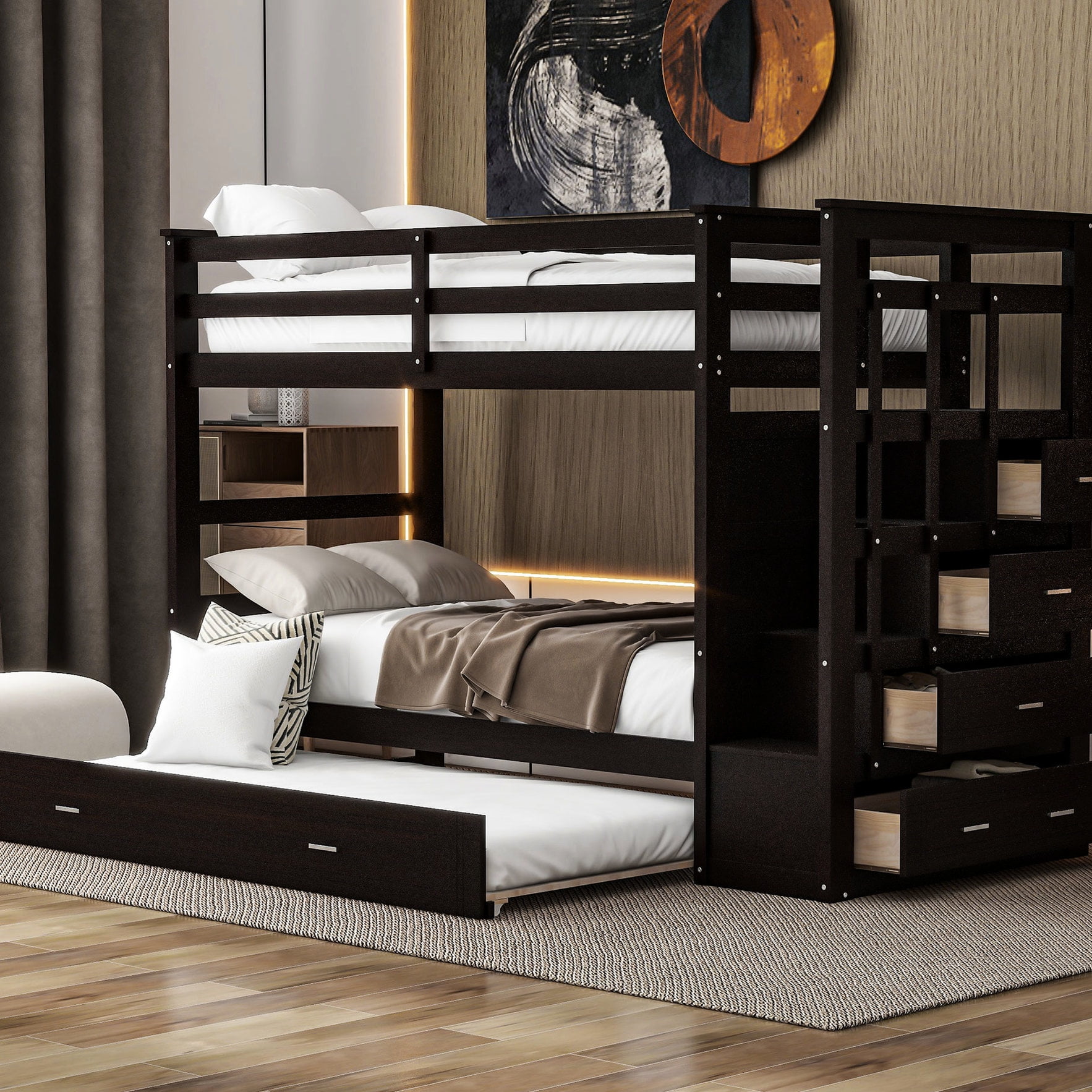 White/Gray/Espresso Colors - Sturdy Frame Structure - In Bedroom Decor ...