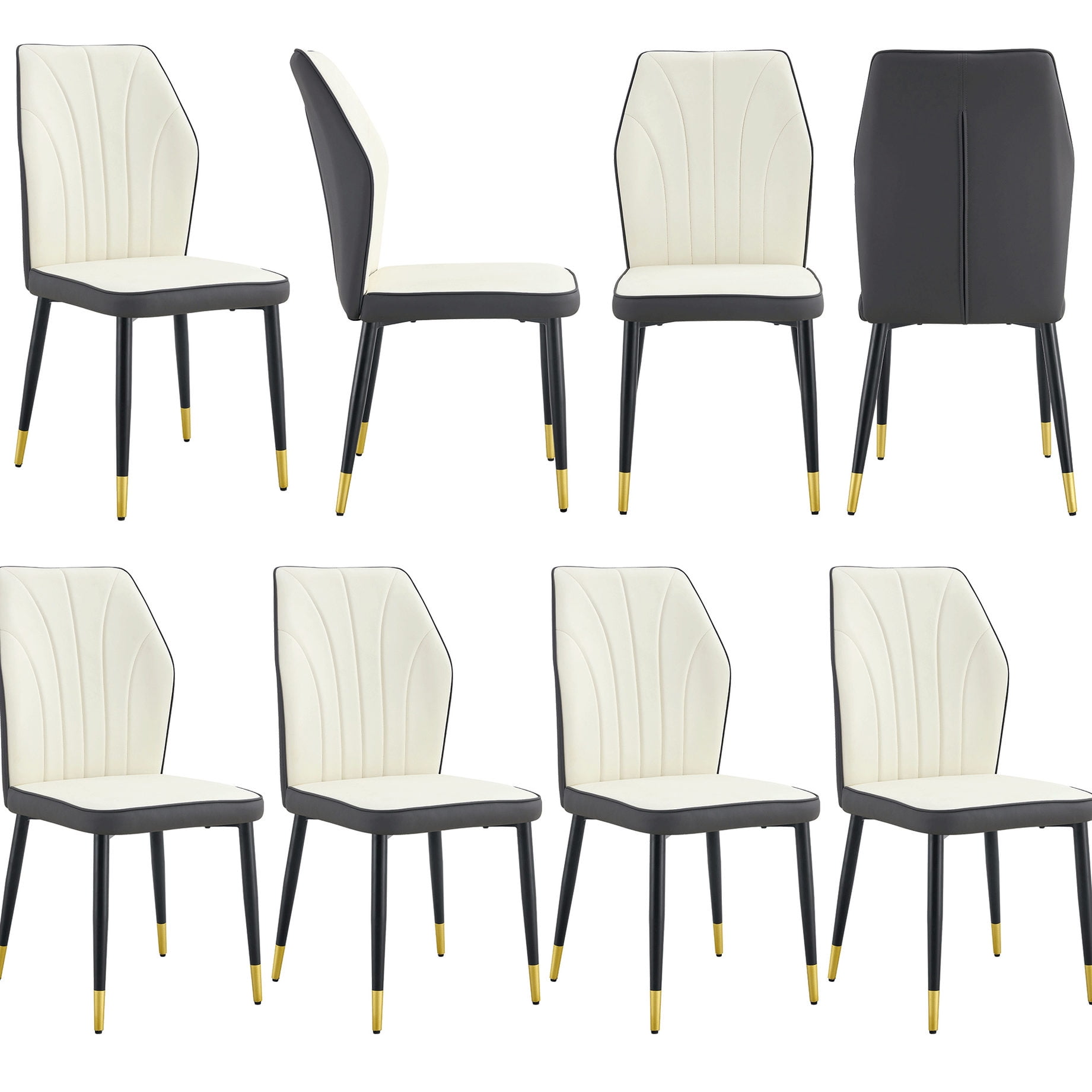 White - Gray PU Dining Seats | Comfortable in Kitchen and Bedroom ...