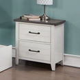 White/Gray Two-Tone Solid Wood 2-Drawer Contemporary Nightstand ...