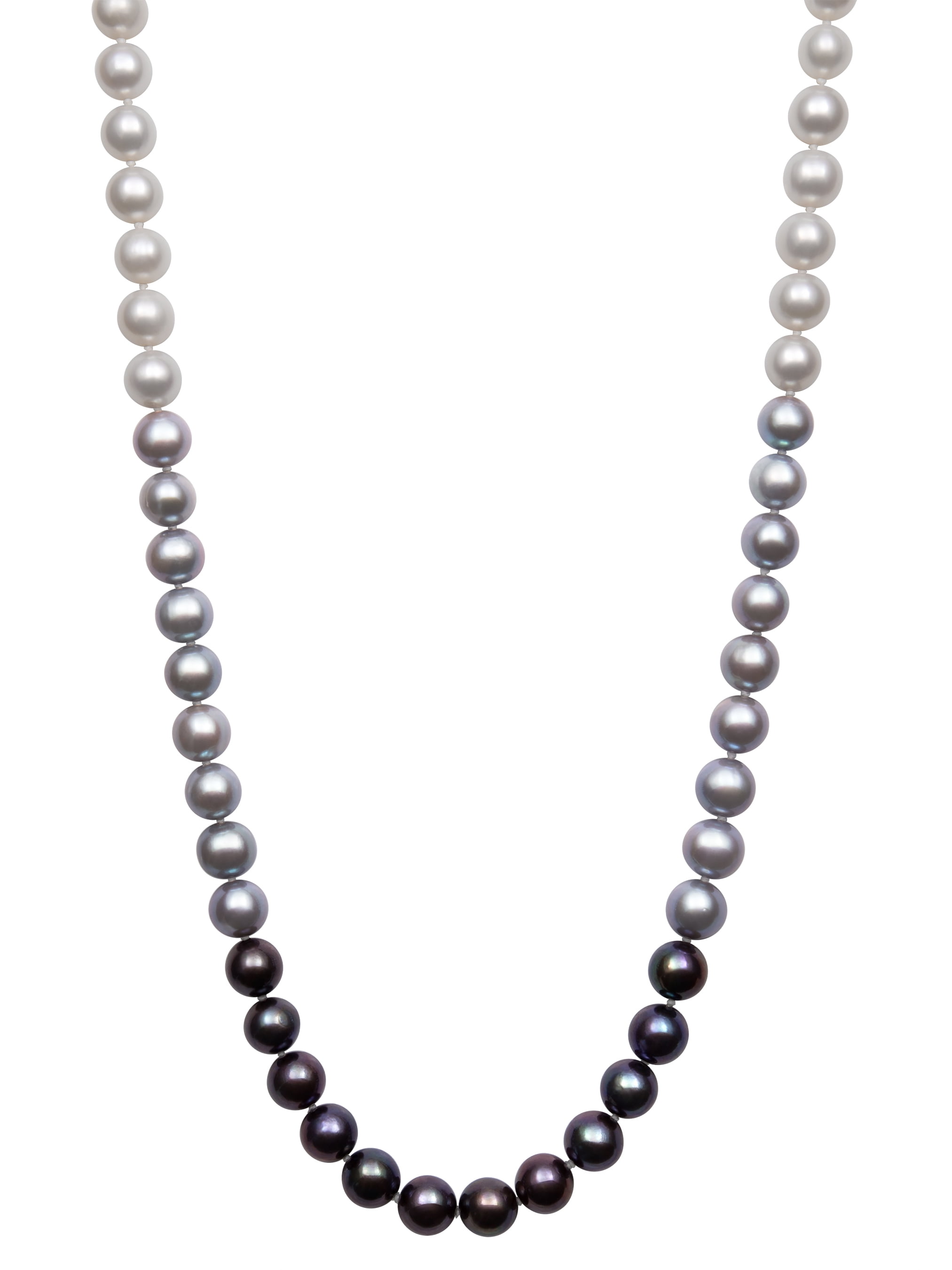 White Gray And Black Cultured Freshwater Pearl Sterling Silver