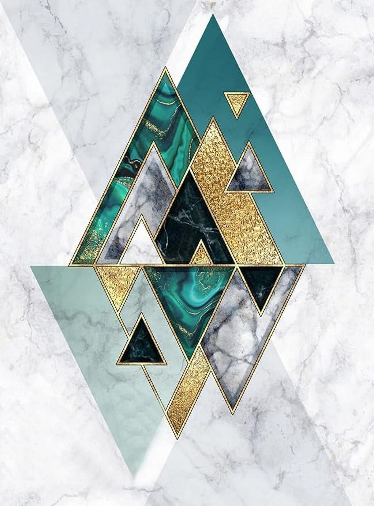 White Green Gold Geometric Area Rugs Aesthetic Marble Rug For Living ...