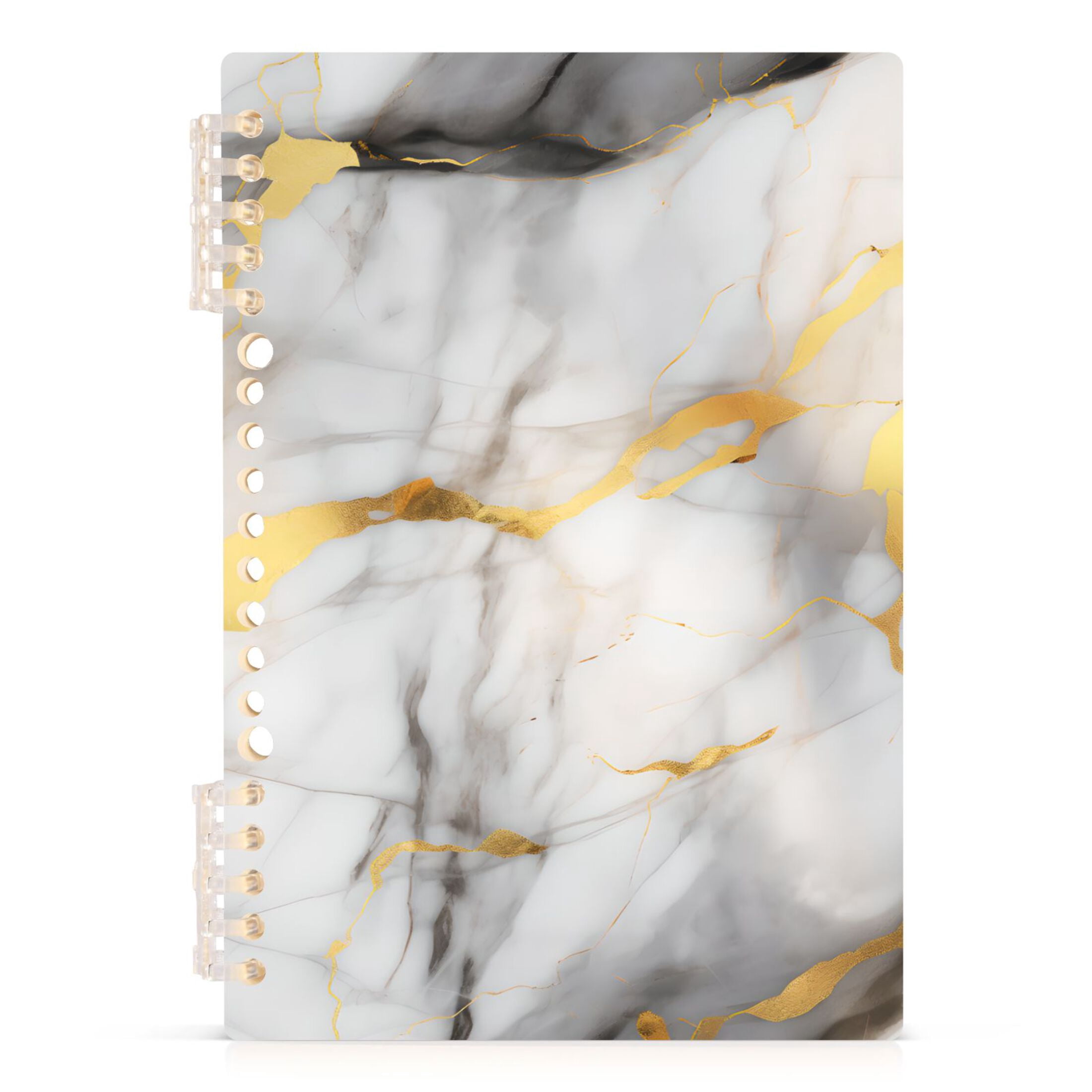 White Grey Gold Marble Spiral Notebooks 60 Sheets 120 Pages A5 Journal ...