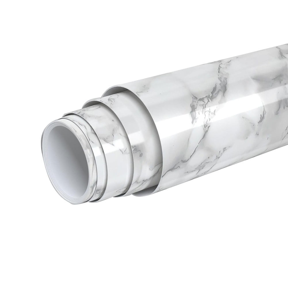 White Grey Marble Sticker Peel Contact Vinyl Countertop Paper - Walmart.com