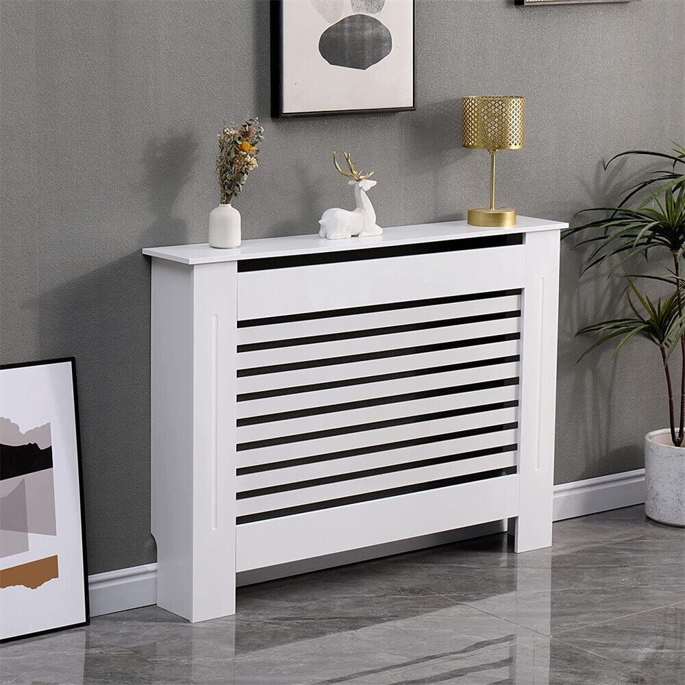 White/Grey Radiator Cover Shelf Cabinet Grill MDF Wooden Modern ...