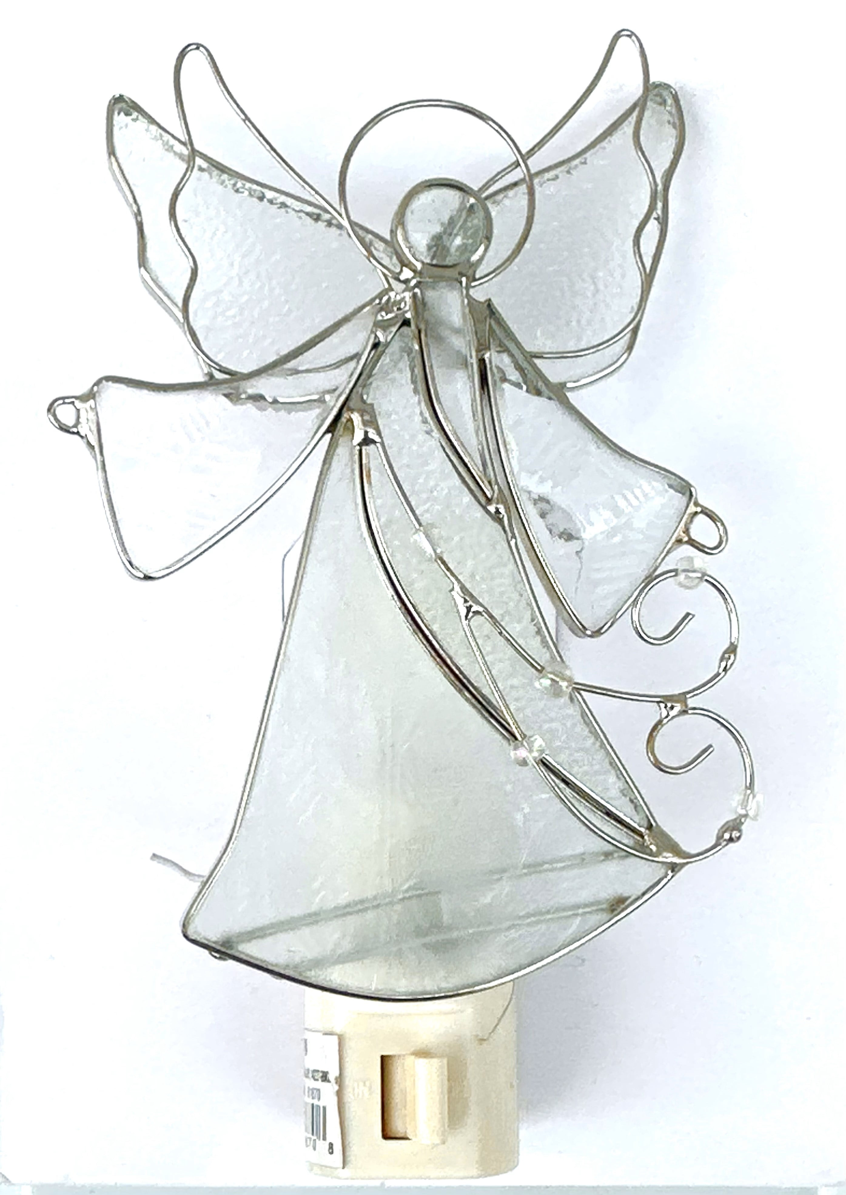 White Guardian Angel Night Night - Angel Glass Night Light - Walmart.com