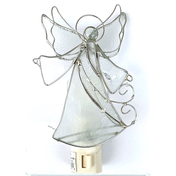 White Guardian Angel Night Night - Angel Glass Night Light - Walmart.com