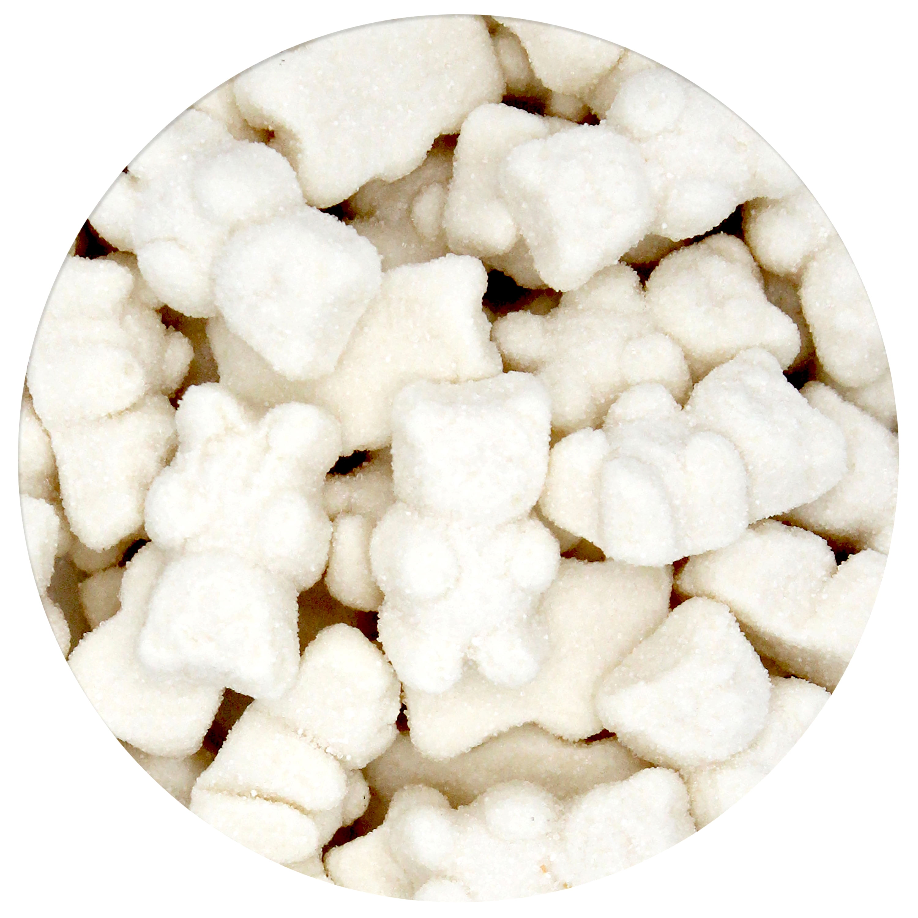White Gummy Bears Sugared, White Candy Tutti Frutti Flavored, The ...