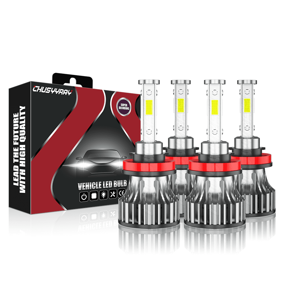 White H11/H8/H9 LED Headlight High+Low Beam H11/H9+H11 Conversion Kit ...