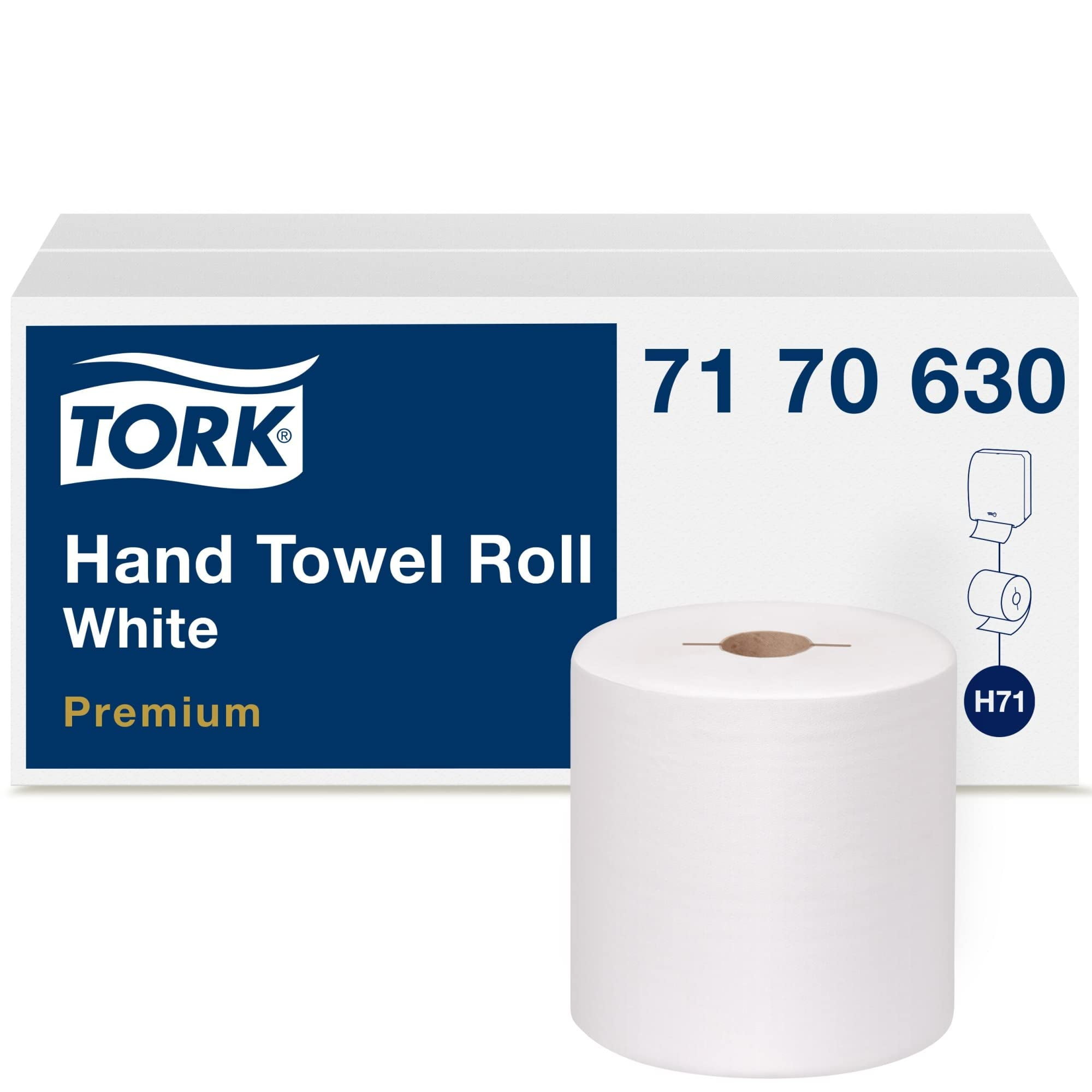 White H71 Hand Towel Roll Premium Absorbent 6 Rolls 600 Towels Each ...