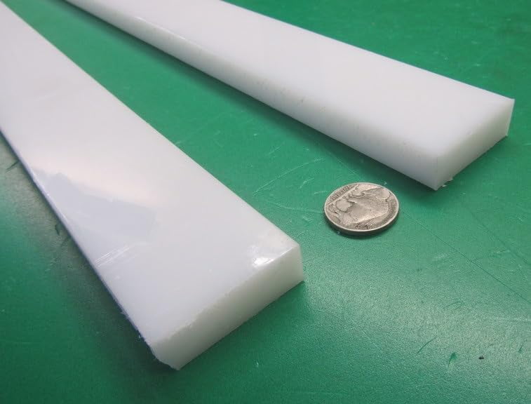White HDPE (High Density Polyethylene) Rectangular Bar .500" (1/2") x 1 ...