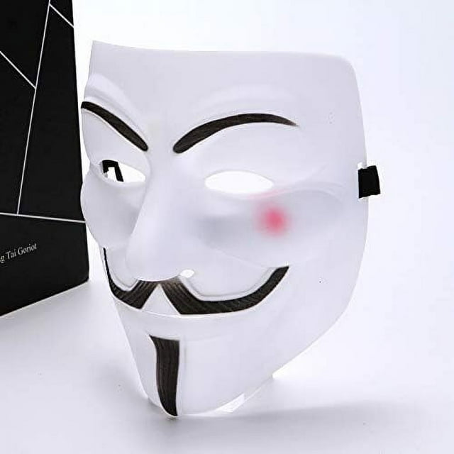 JustSave4U Hacker Mask Anonymous Hacker Costume White Halloween Cosplay ...