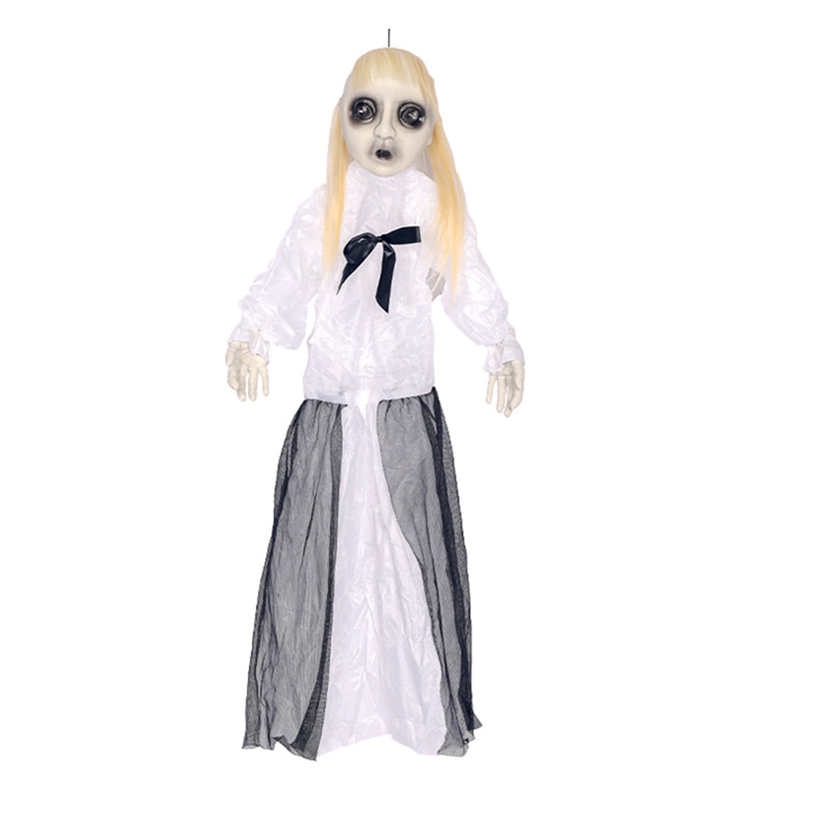 White Halloween Female Ghost Decoration With Sound And Light Motion ...