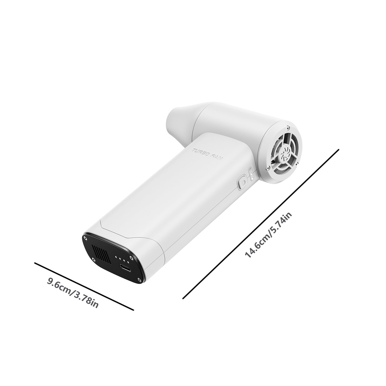 White Handheld High Speed Fan Turbo Wind Usb Rechargeable Violent Turbo ...