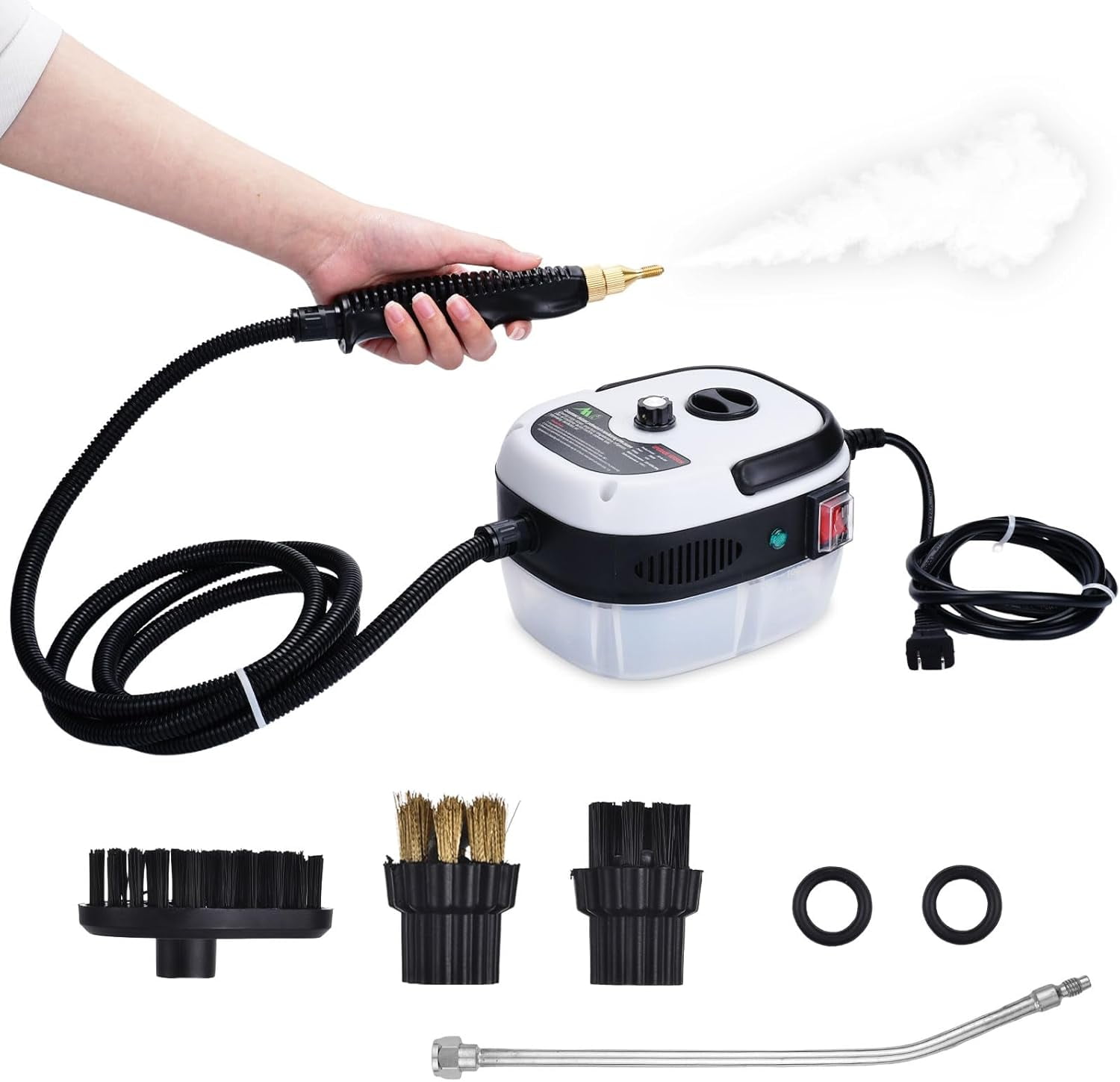 White Handheld Steam Cleaner, 2500W Hand-Held High Pressure Portable ...