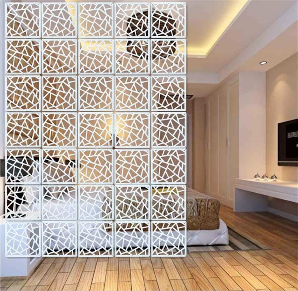 White Hanging Room Divider,12 Pieces Wood-Plastic DIY Panel Screens ...