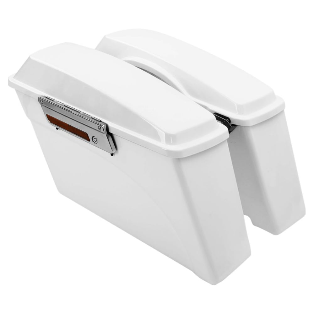 White Hard Saddlebag Saddle Bag Trunk For 1994-2013 Harley-Davidson ...