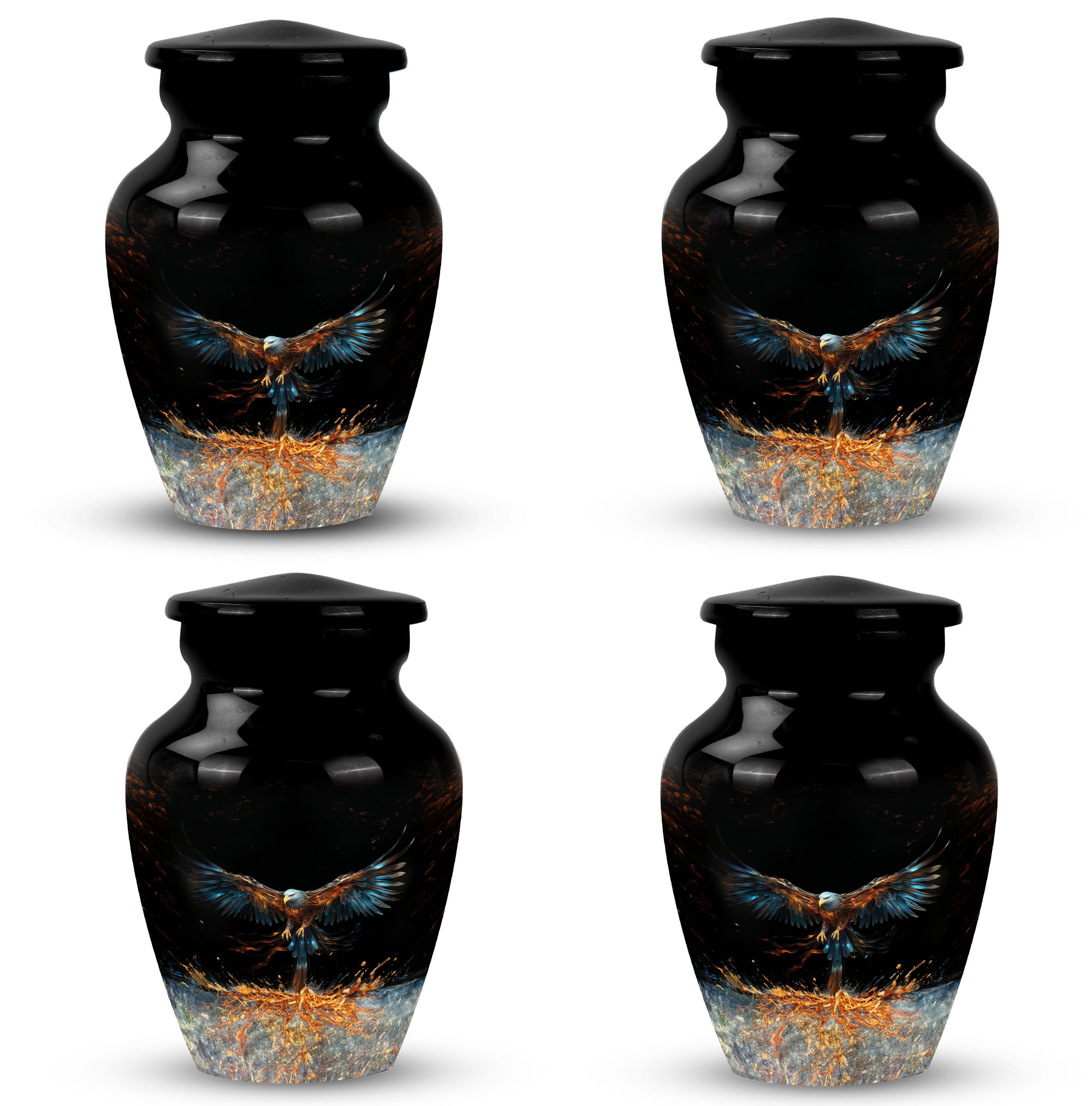 White Head Eagle Cremation Urn - Mini Keepsake Urns - 3 Inch, Pack Of 4 ...