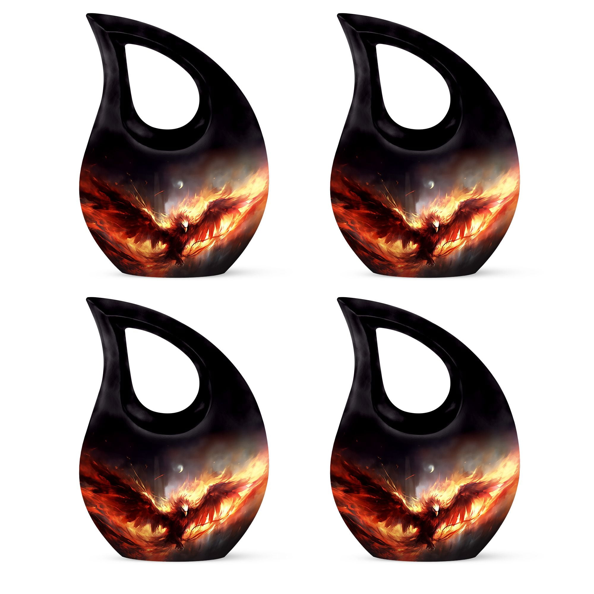 White Head Phoenix in Fire Small Keepsake Urns for Human Ashes - Little ...