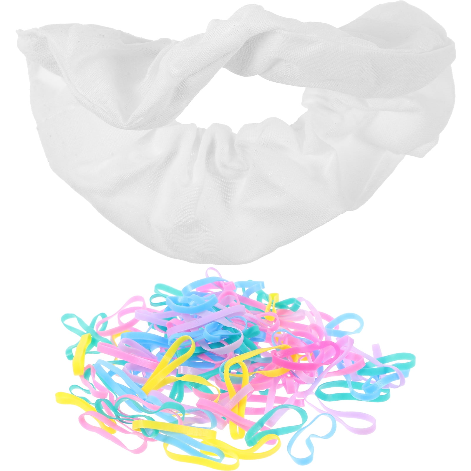 White Headband Hair Ribbons White Things to Tie Dye Hair Loop Rubber ...