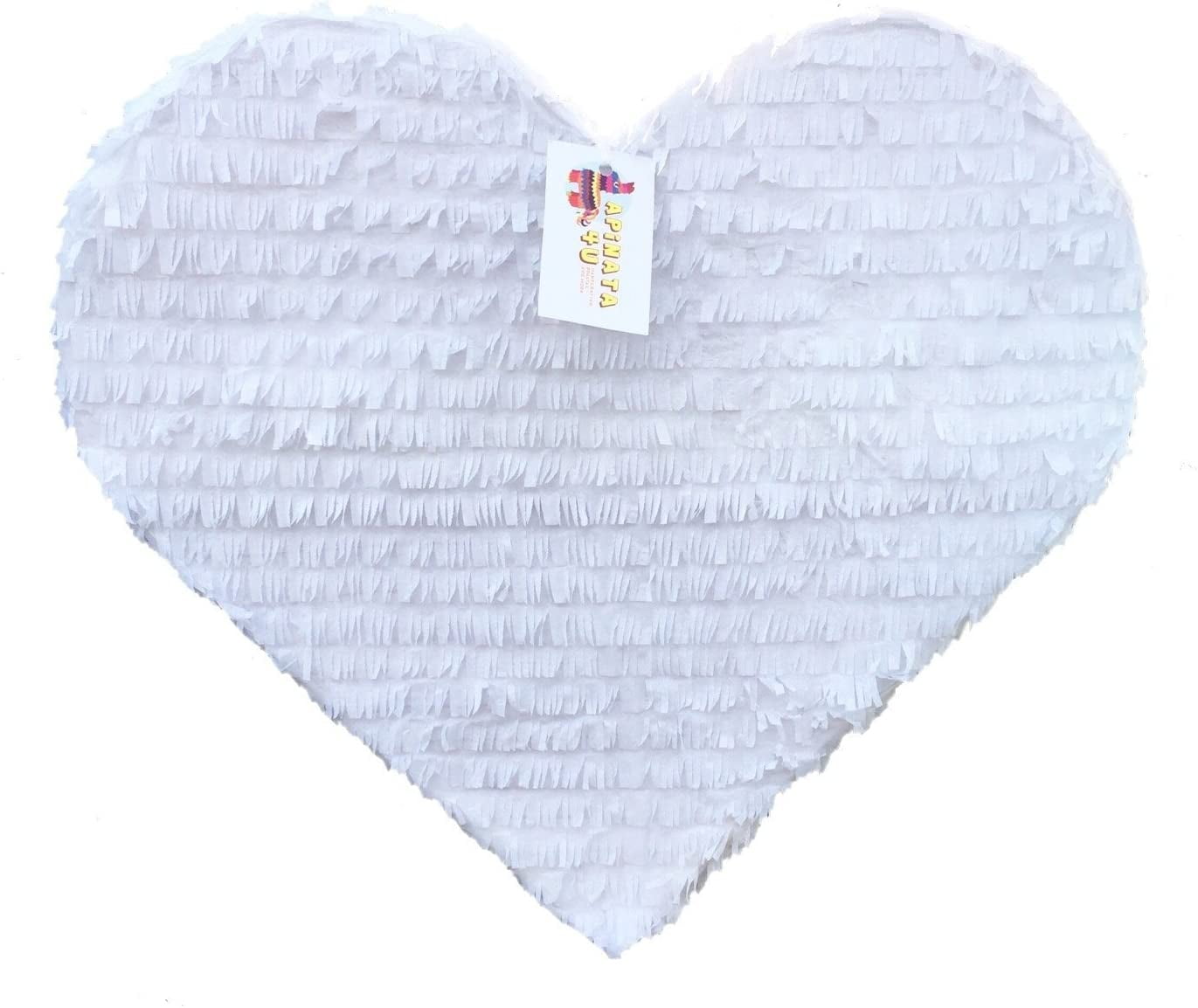 White Heart Pinata 16" Wedding Decoration Bridal Shower Party Heart ...