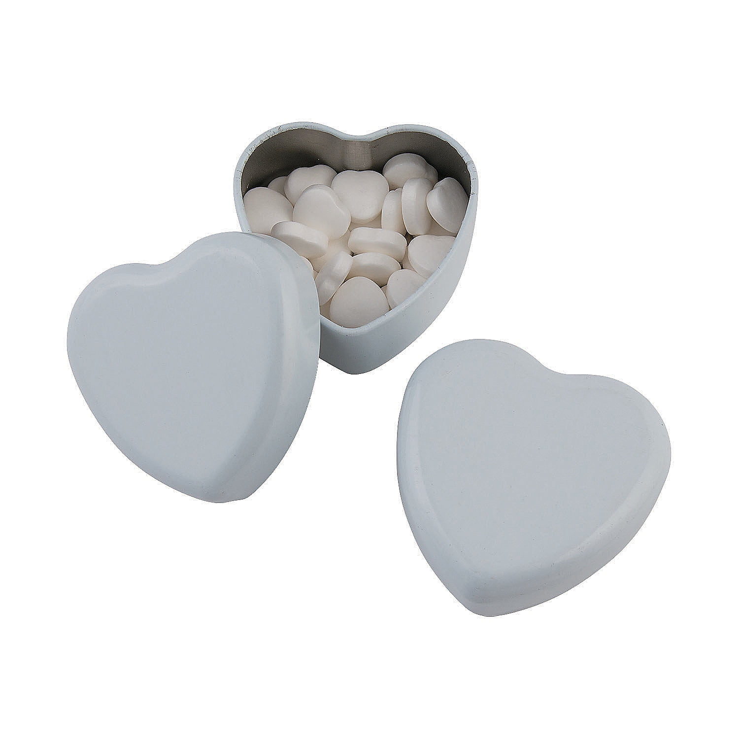 White Heart Shaped Mint Tins (24Pc) - Edibles - 24 Pieces - Walmart.com