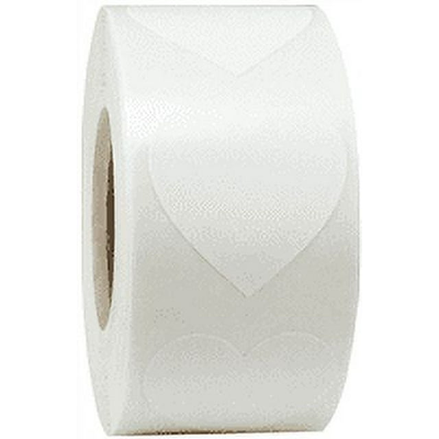 White Heart Stickers, 1 Inch Wide, 500 Labels on a Roll - Walmart.com